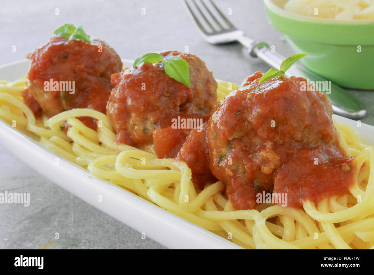Plated meatballs meal hi-res stock photography and images - Alamy