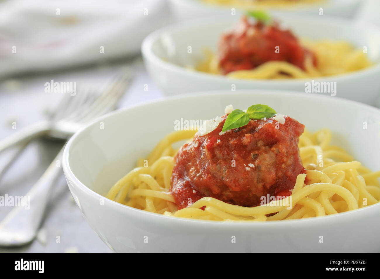 Plated meatballs meal hi-res stock photography and images - Alamy