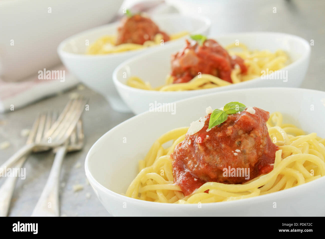 Plated meatballs meal hi-res stock photography and images - Alamy