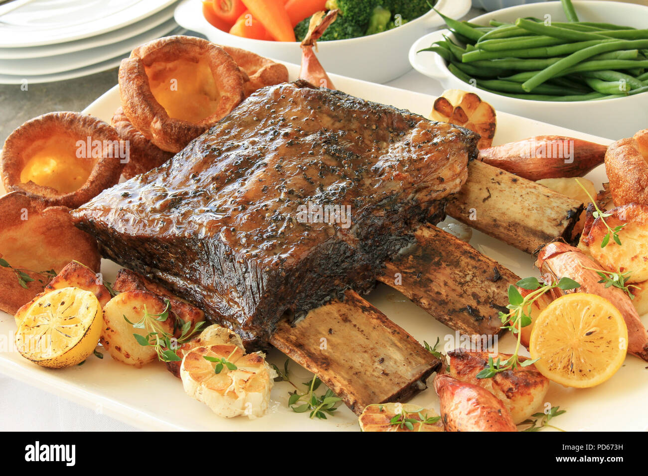 large roast beef rib Stock Photo - Alamy