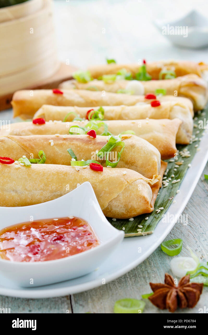 chinese spring roll appetizer Stock Photo - Alamy