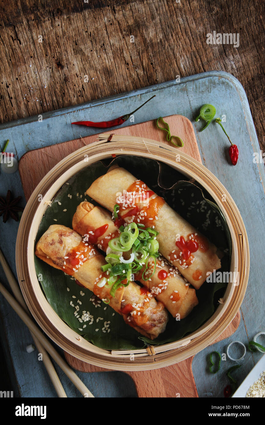 chinese spring roll appetizer Stock Photo - Alamy