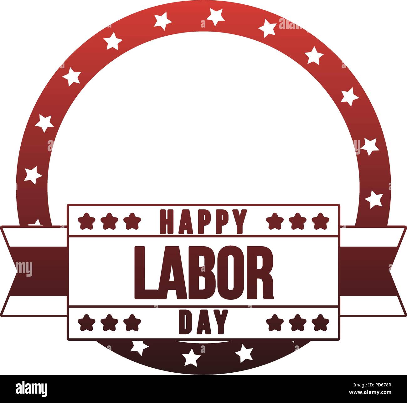 Happy labor day emblem red lines Stock Vector Image & Art - Alamy