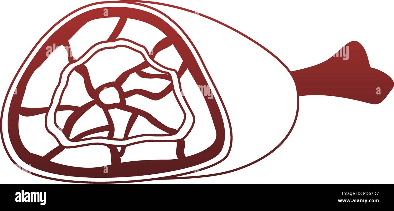 Pork ham isolated red lines Stock Vector Image & Art - Alamy