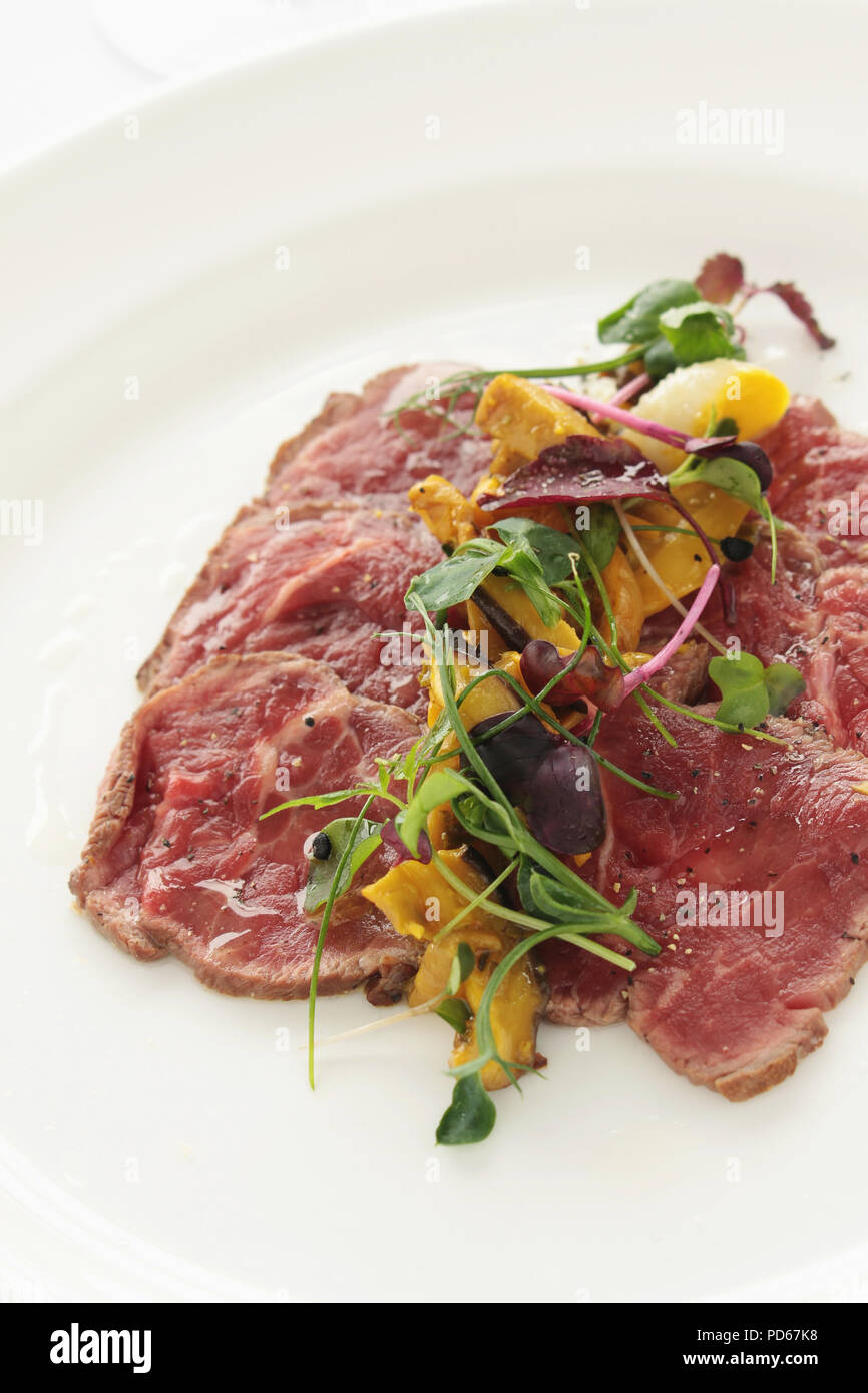 beef carpaccio appetizer Stock Photo - Alamy