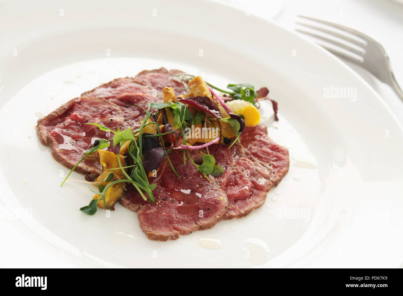 beef carpaccio appetizer Stock Photo - Alamy
