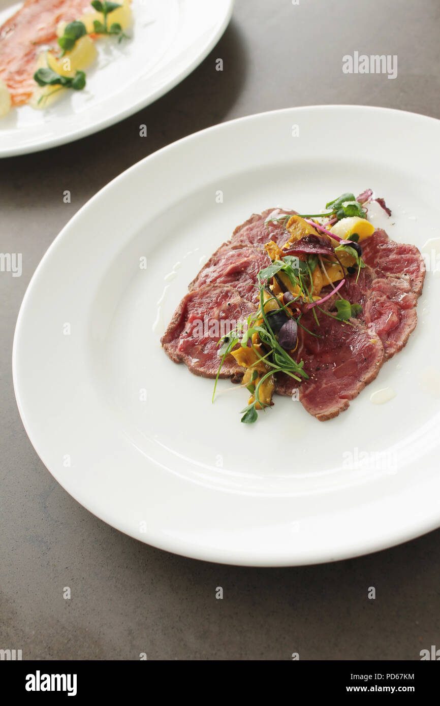 beef carpaccio appetizer Stock Photo - Alamy
