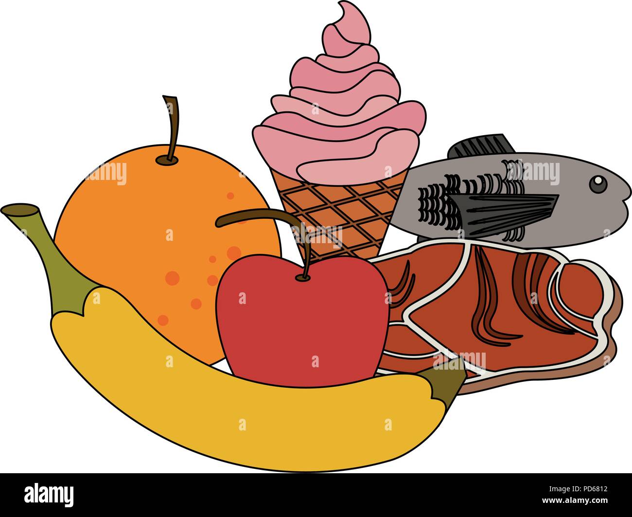 Delicious food cartoon Stock Vector Image & Art - Alamy