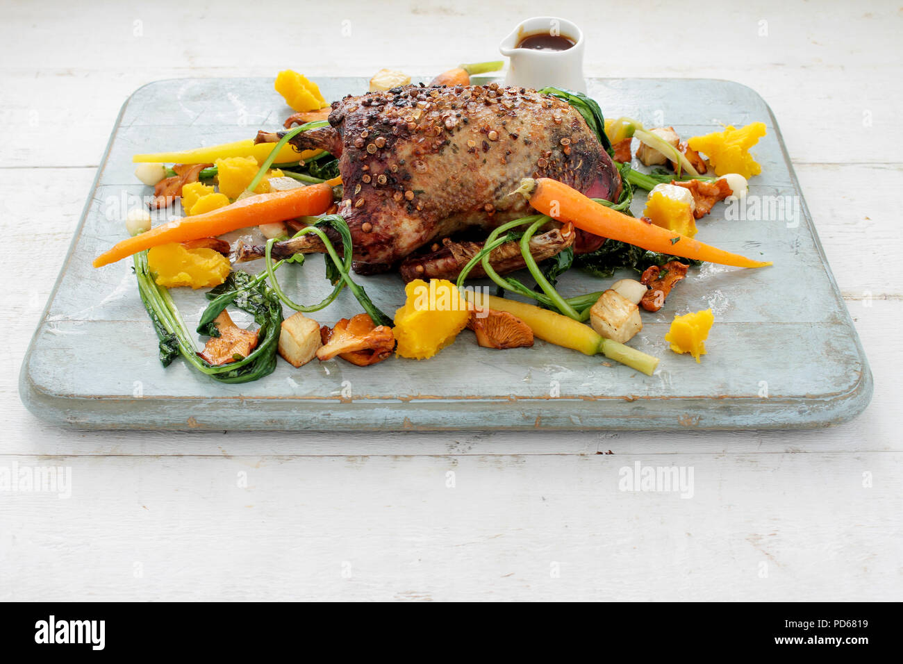 plated duck main meal Stock Photo - Alamy