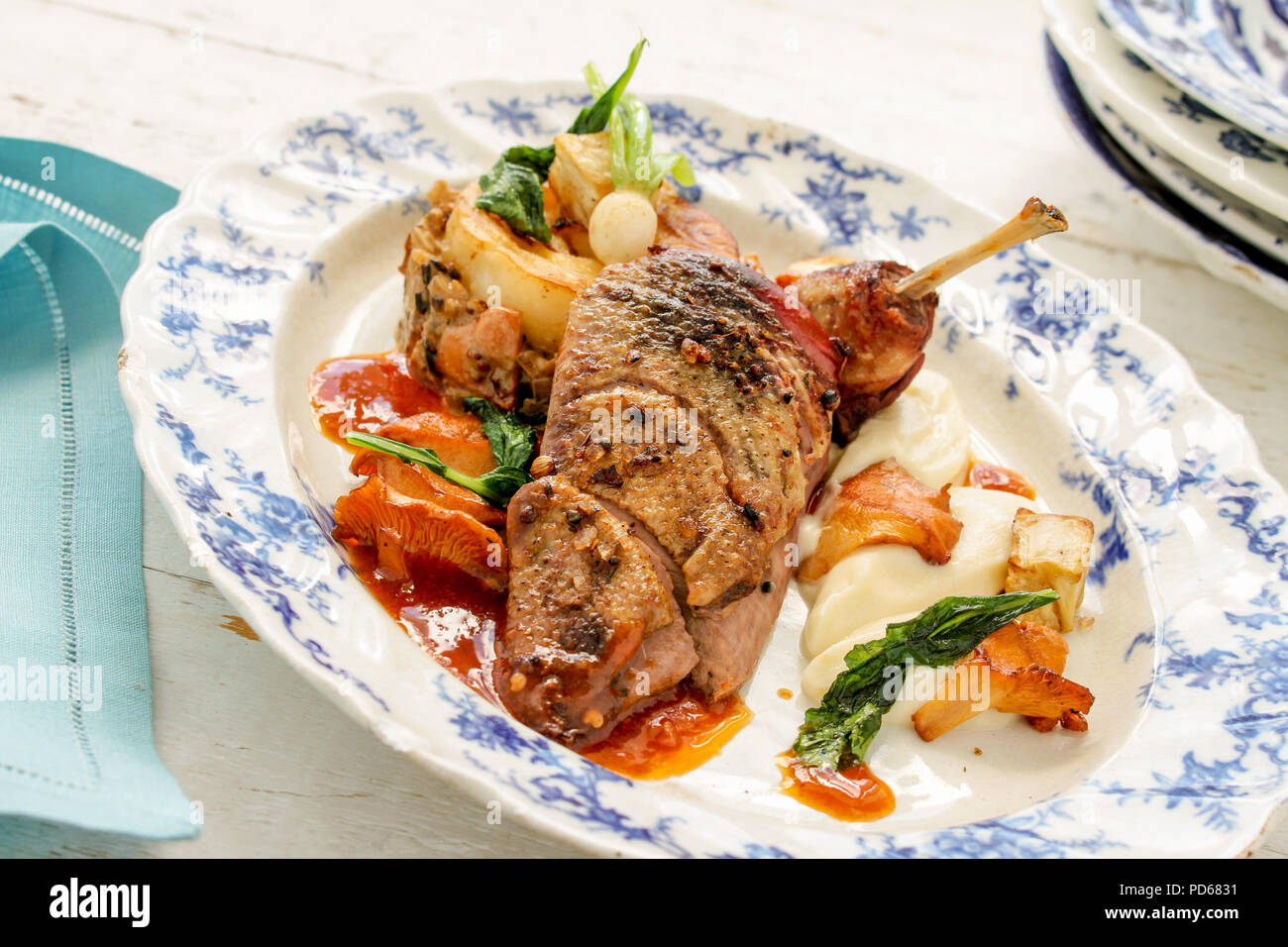 Plated duck dinner hi-res stock photography and images - Alamy