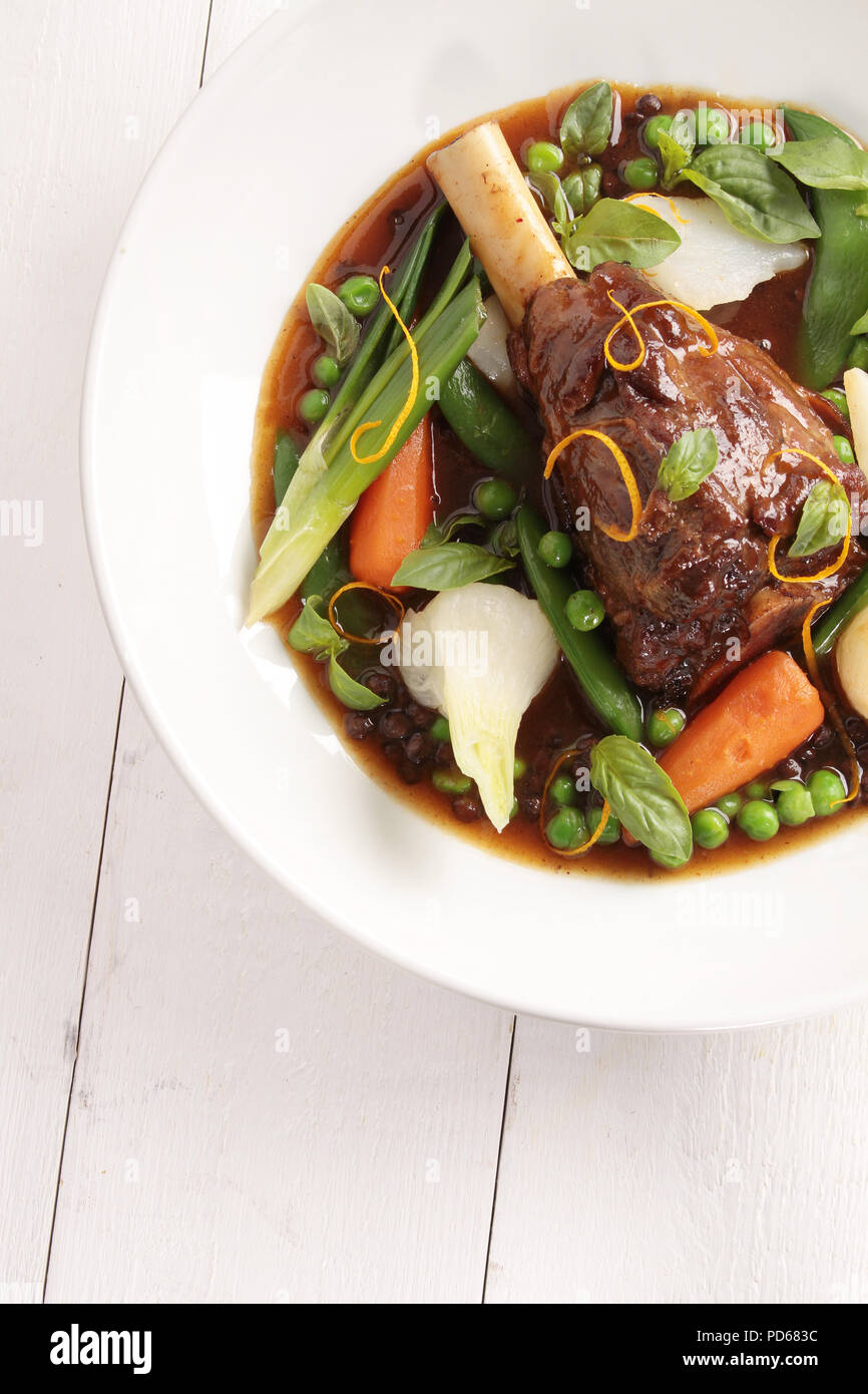 plated lamb main Stock Photo - Alamy