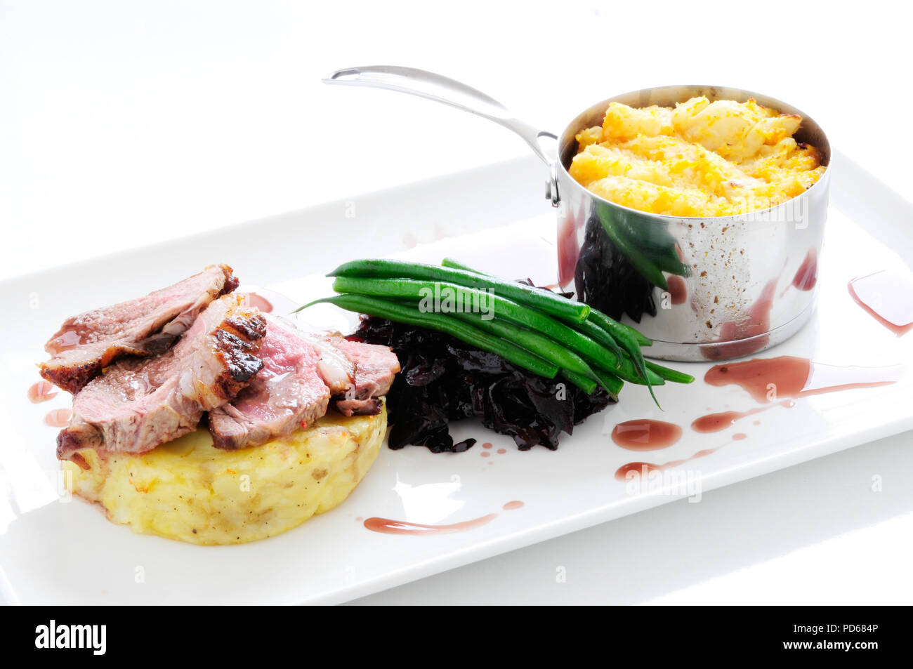 plated lamb main meal Stock Photo - Alamy