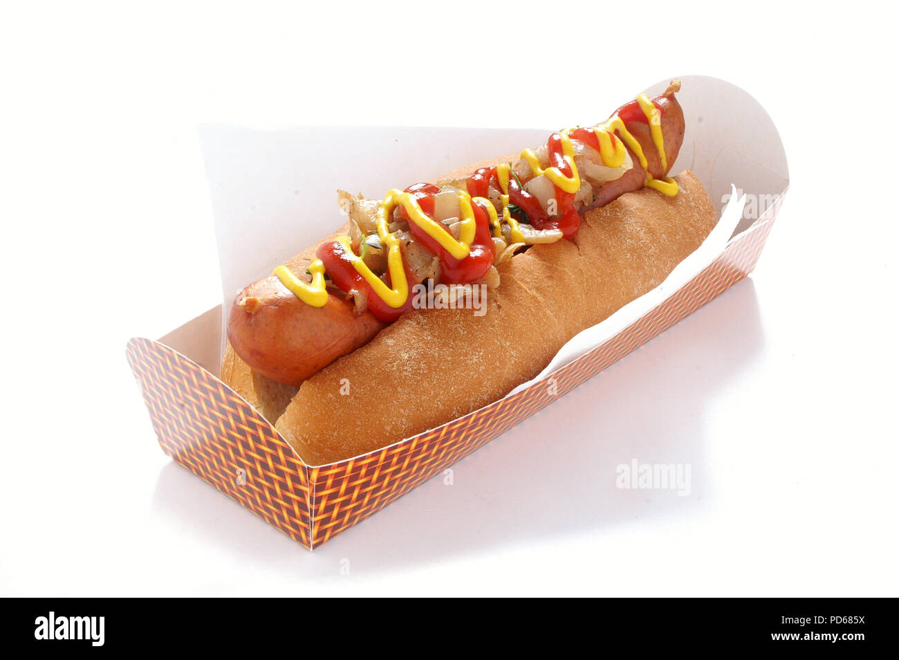 traditional hotdog in bread roll Stock Photo - Alamy