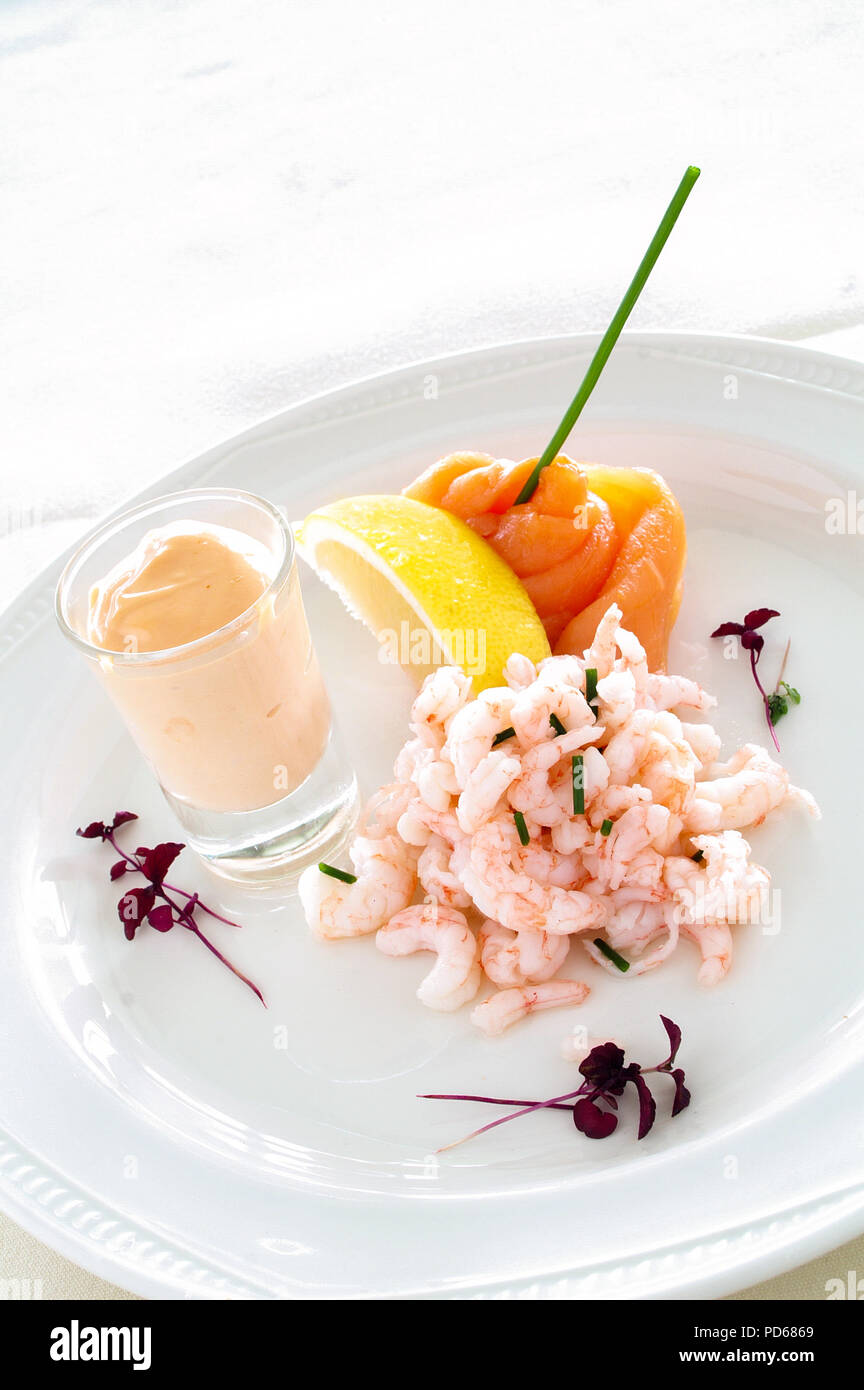 healthy mixed seafood appetizer starter Stock Photo - Alamy