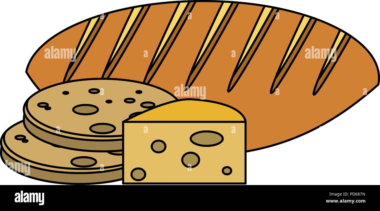 Bread and cheese Stock Vector Image & Art - Alamy
