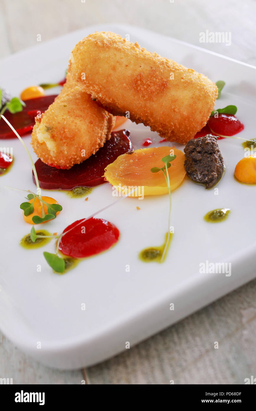 cooked croquette appetizer Stock Photo - Alamy