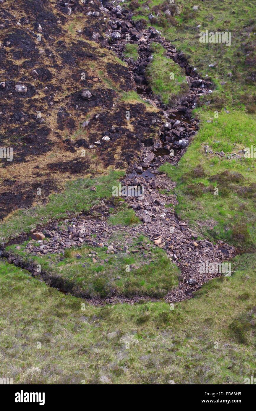 Mountain Burn flowing down to Loch Diabaigas Airde across Torridonian ...
