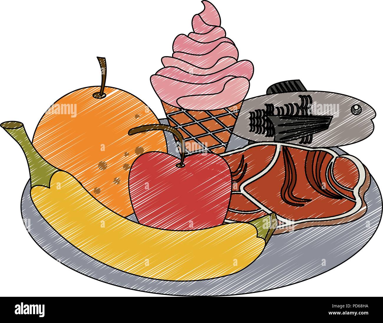 Delicious food cartoon scribble Stock Vector Image & Art - Alamy