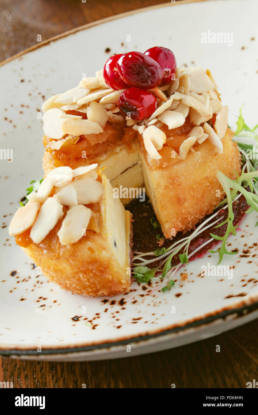 baked brie cheese appetizer starter Stock Photo - Alamy