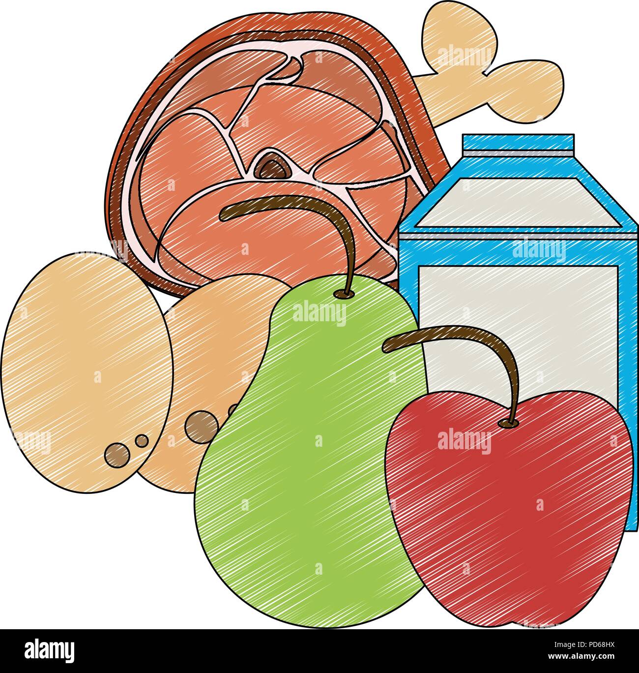 Delicious food cartoon scribble Stock Vector Image & Art - Alamy