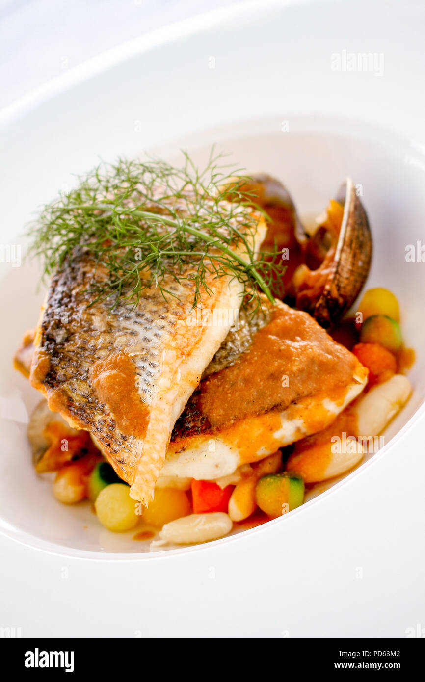 plated fish meal Stock Photo - Alamy