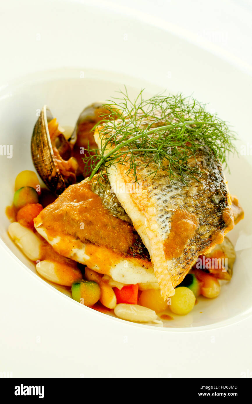 Plated sea bass meal hi-res stock photography and images - Alamy