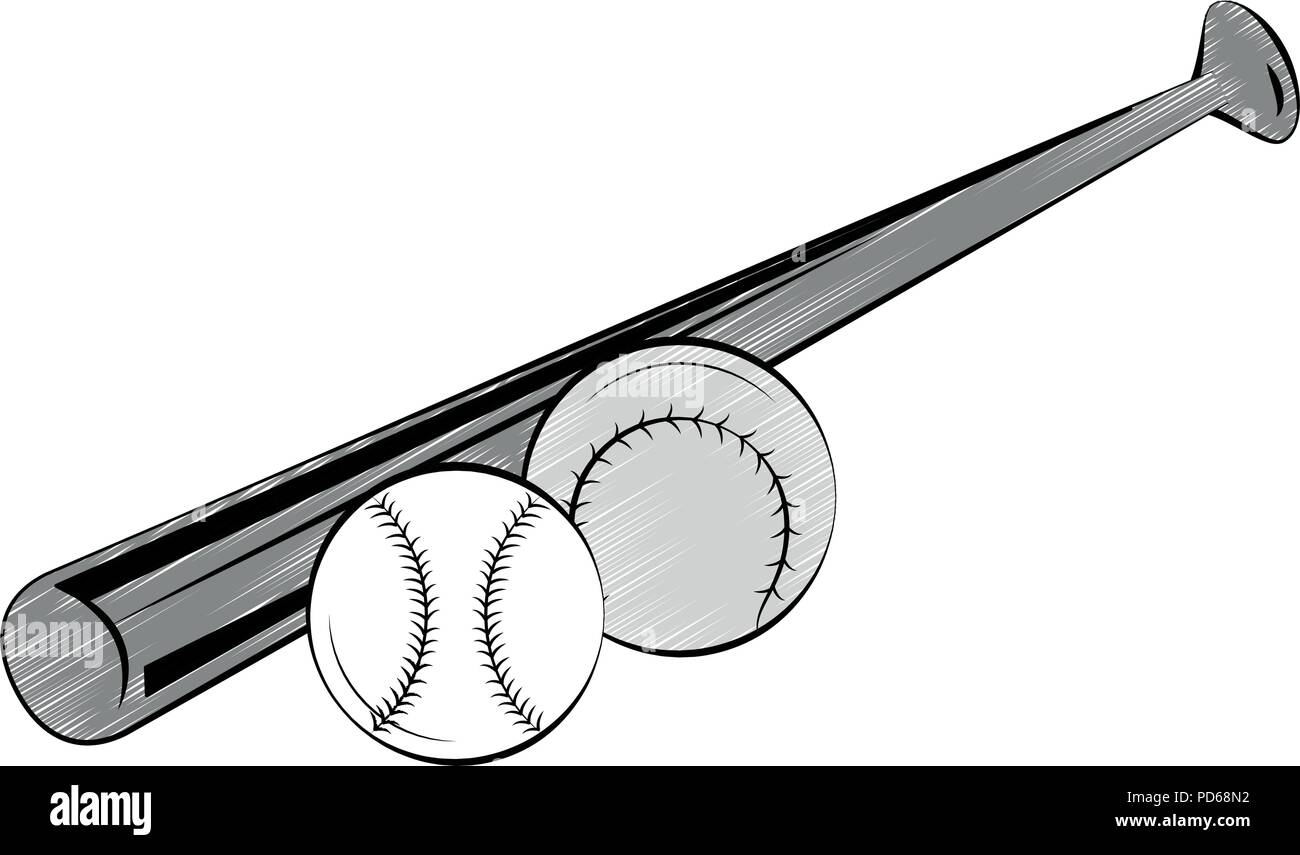 Baseball sport equipment scribble Stock Vector Image & Art - Alamy