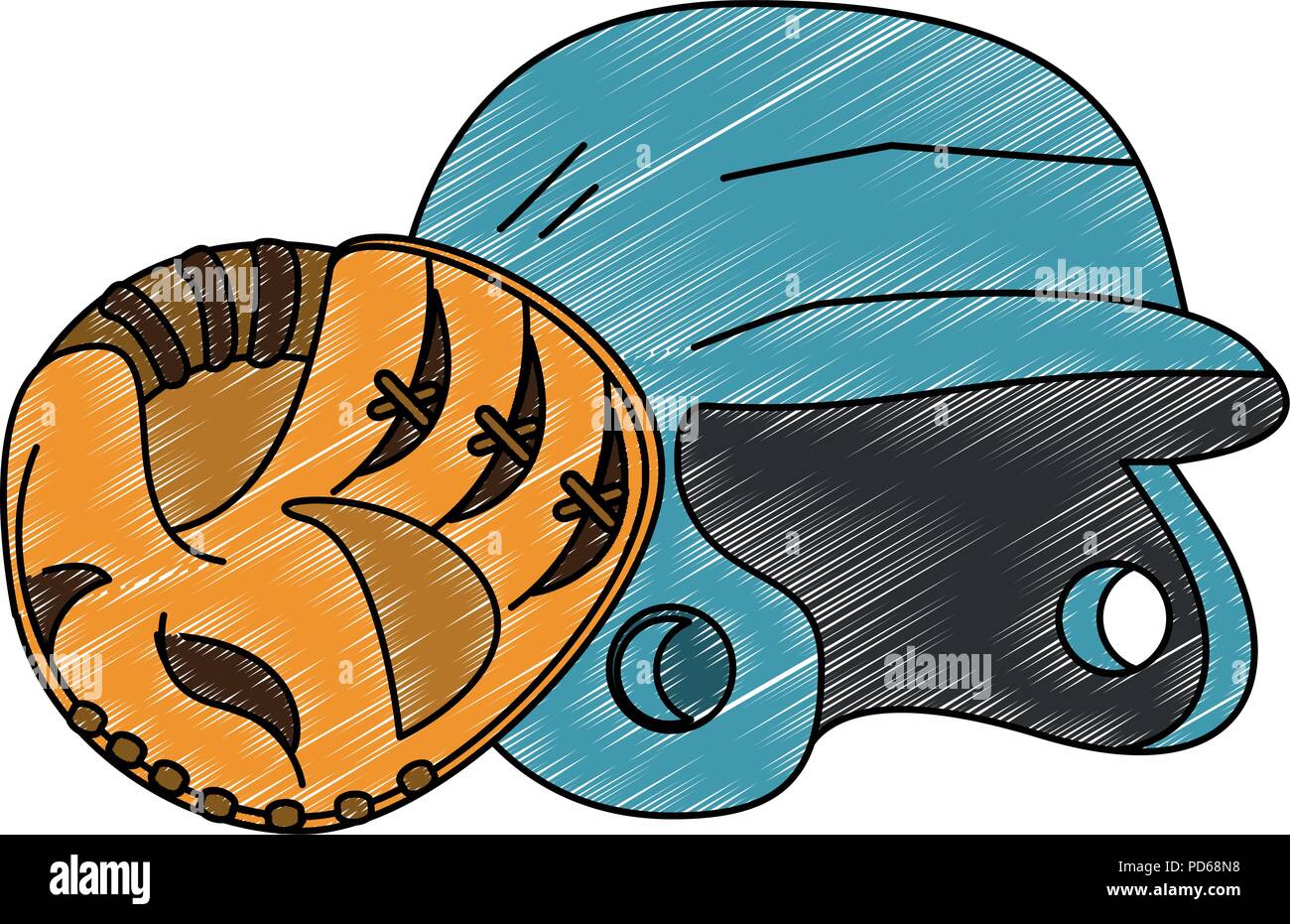 Baseball sport equipment scribble Stock Vector Image & Art - Alamy