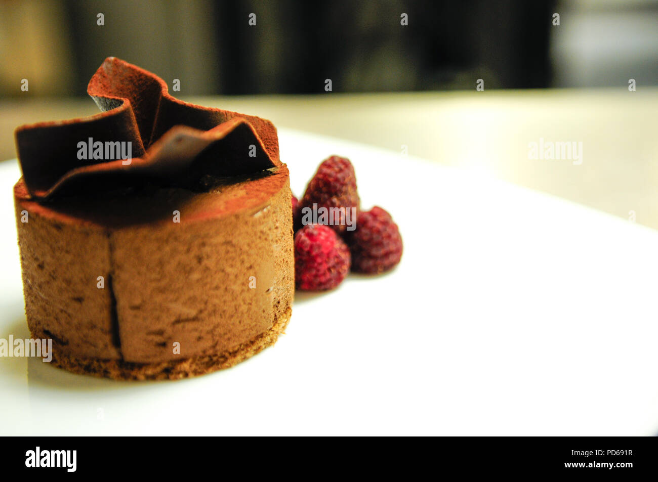 plated chocolate dessert Stock Photo - Alamy