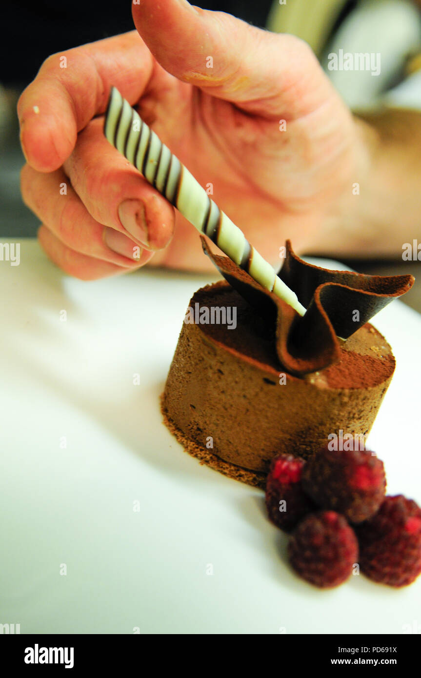 plated chocolate dessert Stock Photo - Alamy