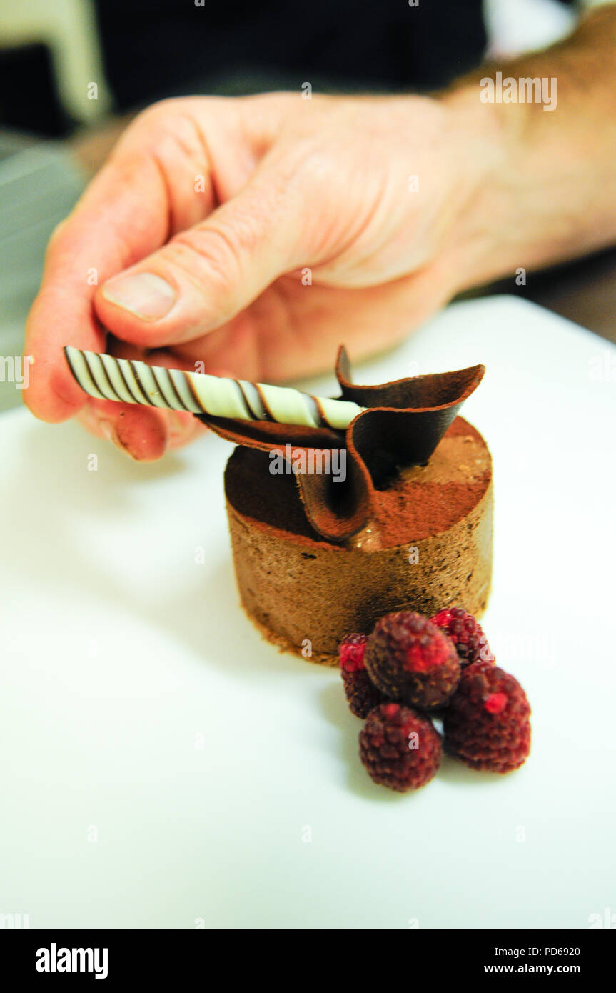 plated chocolate dessert Stock Photo - Alamy