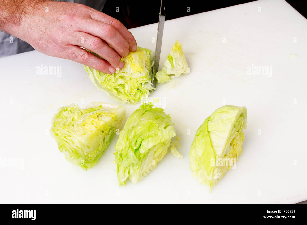 chef preparing chicken wrap Stock Photo - Alamy
