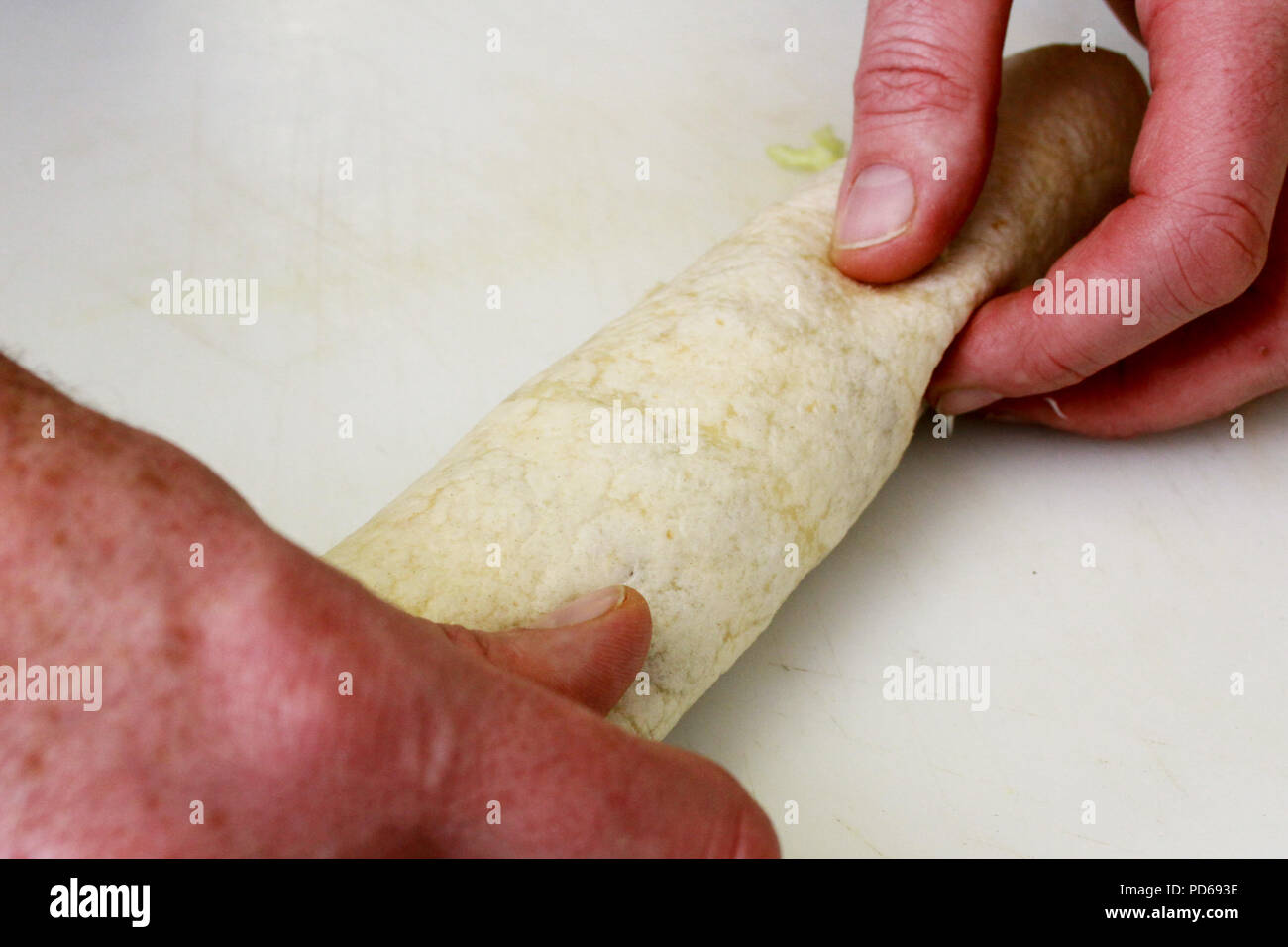 chef preparing chicken wrap Stock Photo - Alamy