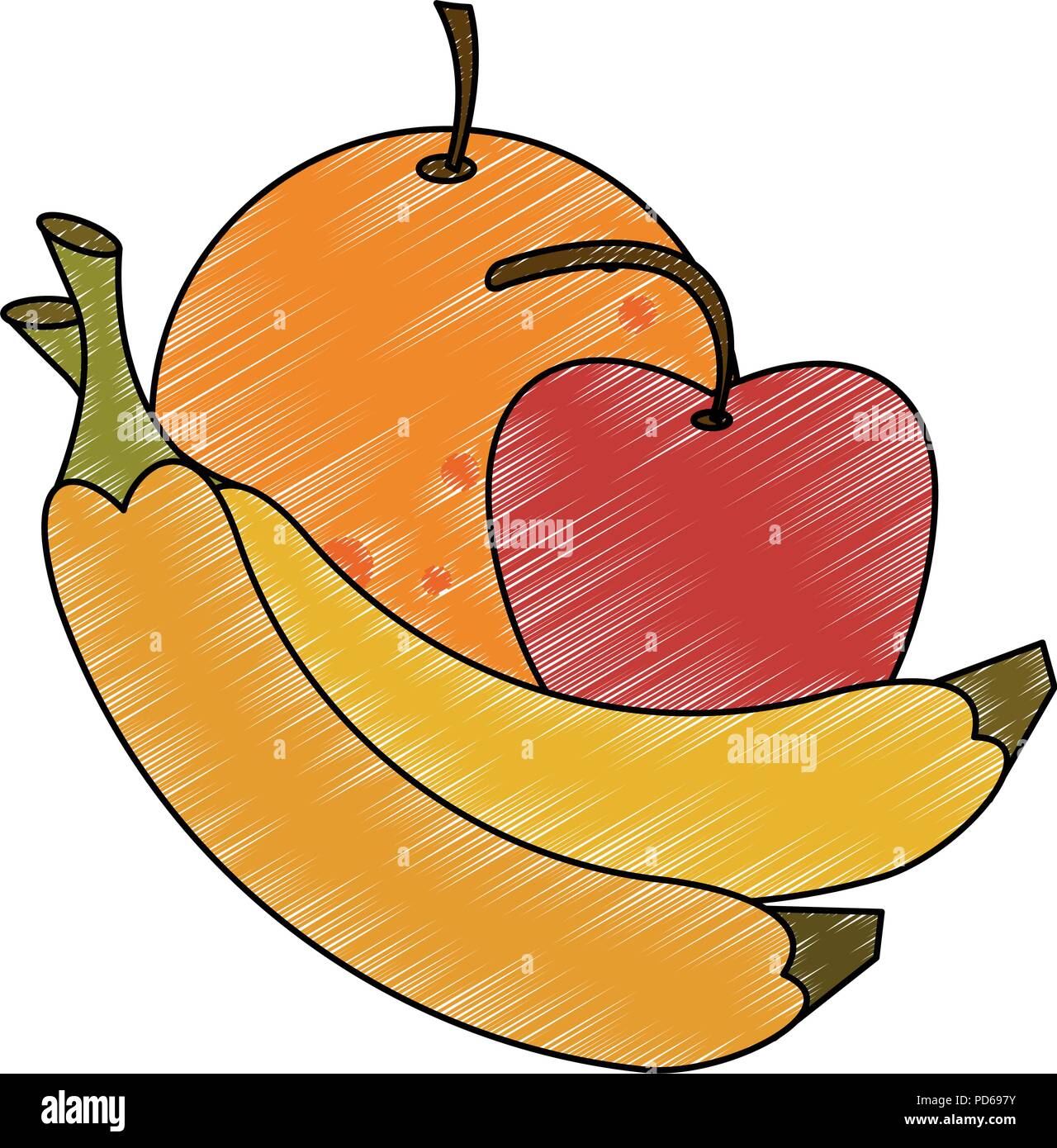 Delicious fruits isolated scribble Stock Vector Image & Art - Alamy