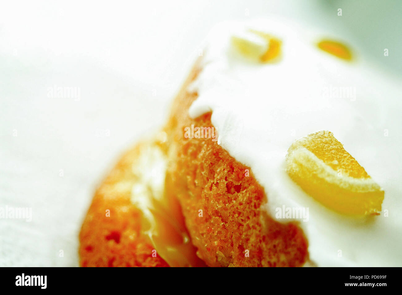 iced lemon sponge cake Stock Photo - Alamy