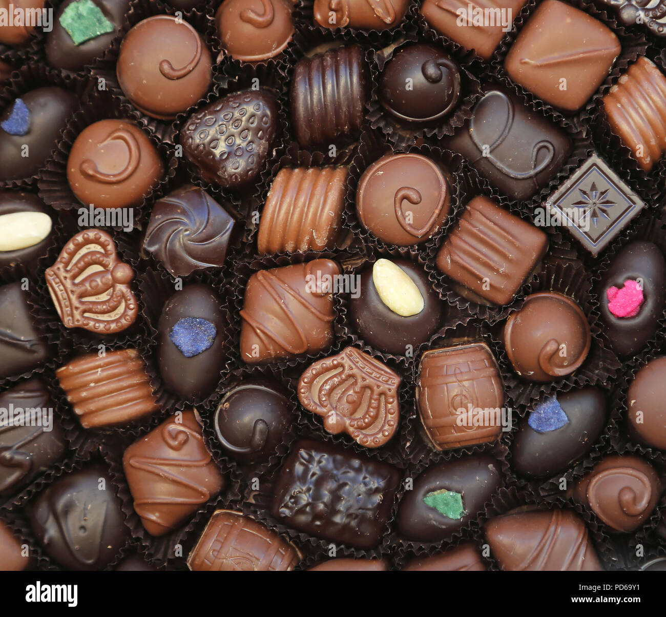 Gift box of chocolate pralines Stock Photo - Alamy