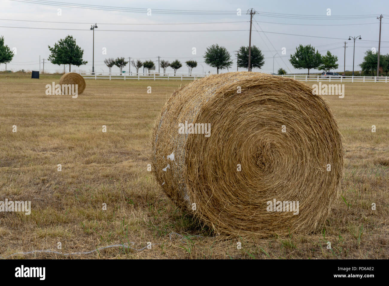 Round bales and fence hi-res stock photography and images - Alamy