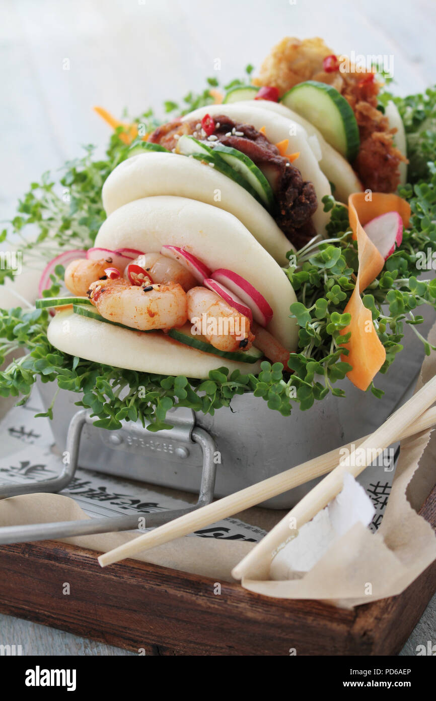 malaysian steamed bao buns Stock Photo - Alamy