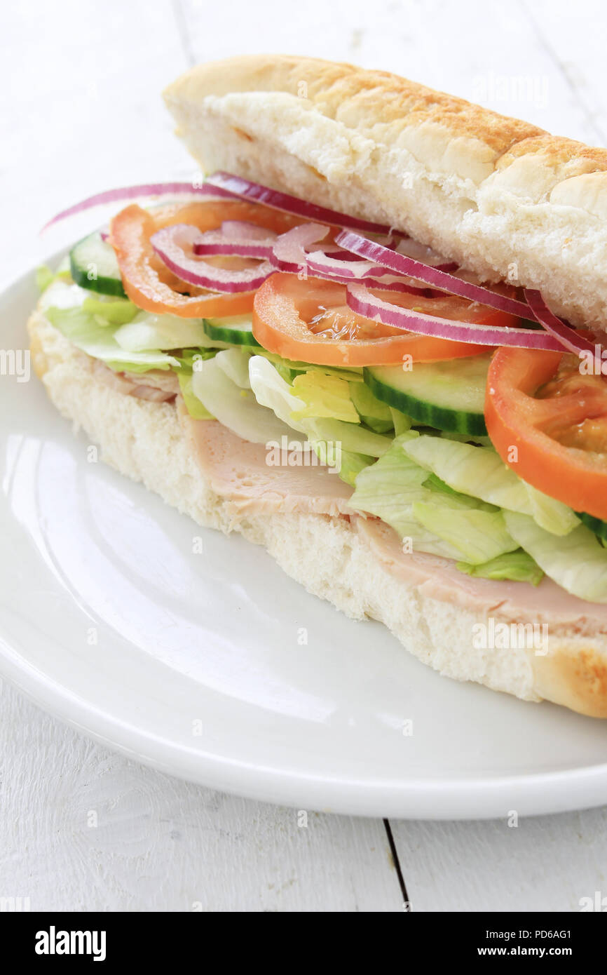 fresh made sub sandwich Stock Photo - Alamy