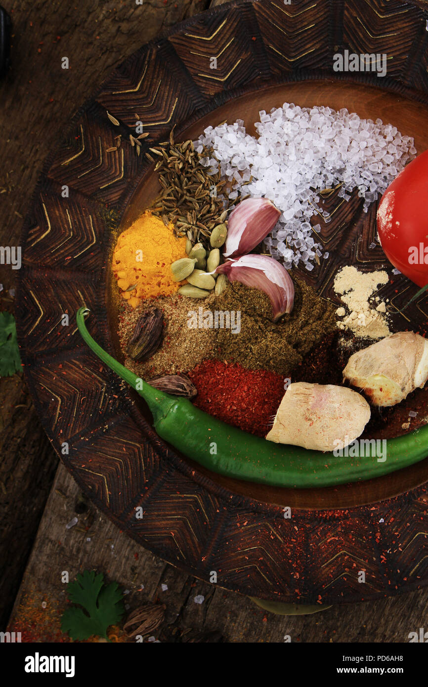 fresh dried spices Stock Photo - Alamy