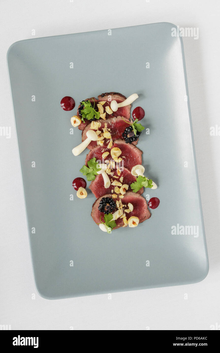 beef carpaccio appetizer Stock Photo - Alamy