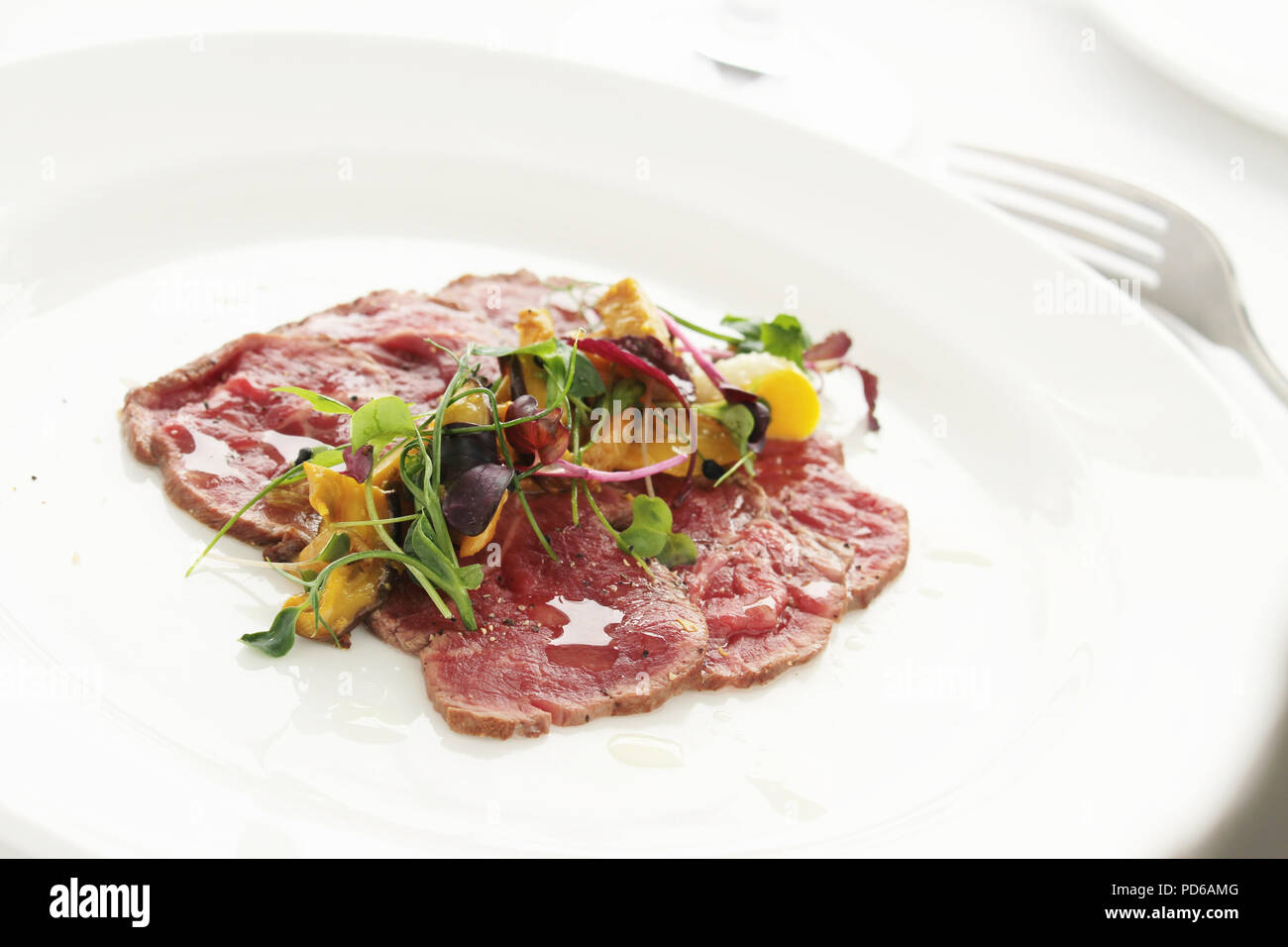 beef carpaccio appetizer Stock Photo - Alamy