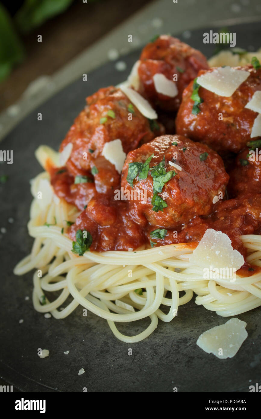 Plated meatballs meal hi-res stock photography and images - Alamy