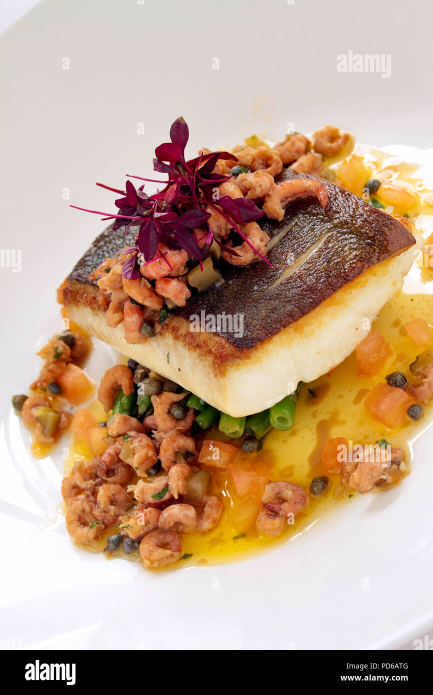 Plated cod dinner hi-res stock photography and images - Alamy
