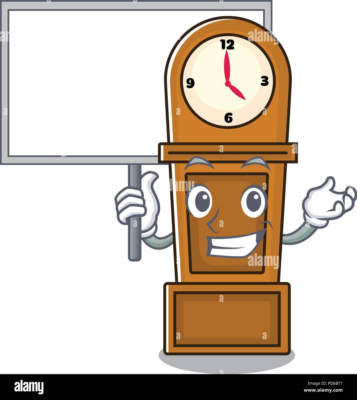 Bring board grandfather clock character cartoon Stock Vector Image ...