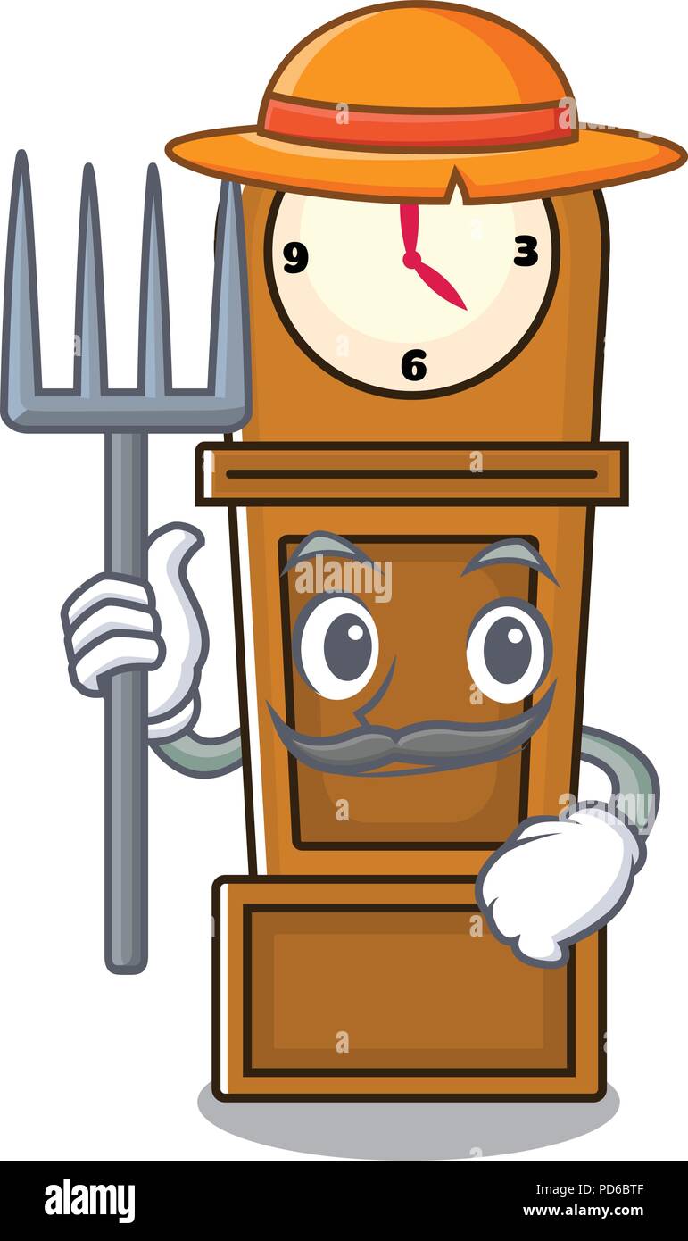Farmer grandfather clock character cartoon Stock Vector Image & Art - Alamy