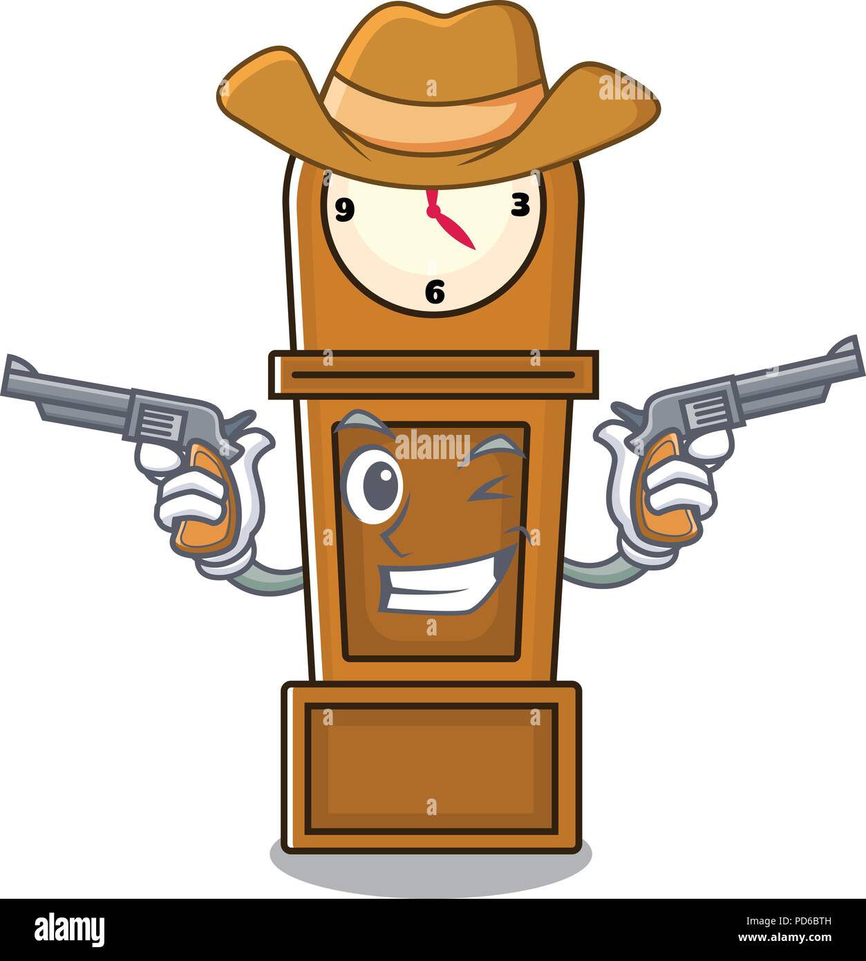 Cowboy clock character cartoon hi-res stock photography and images - Alamy