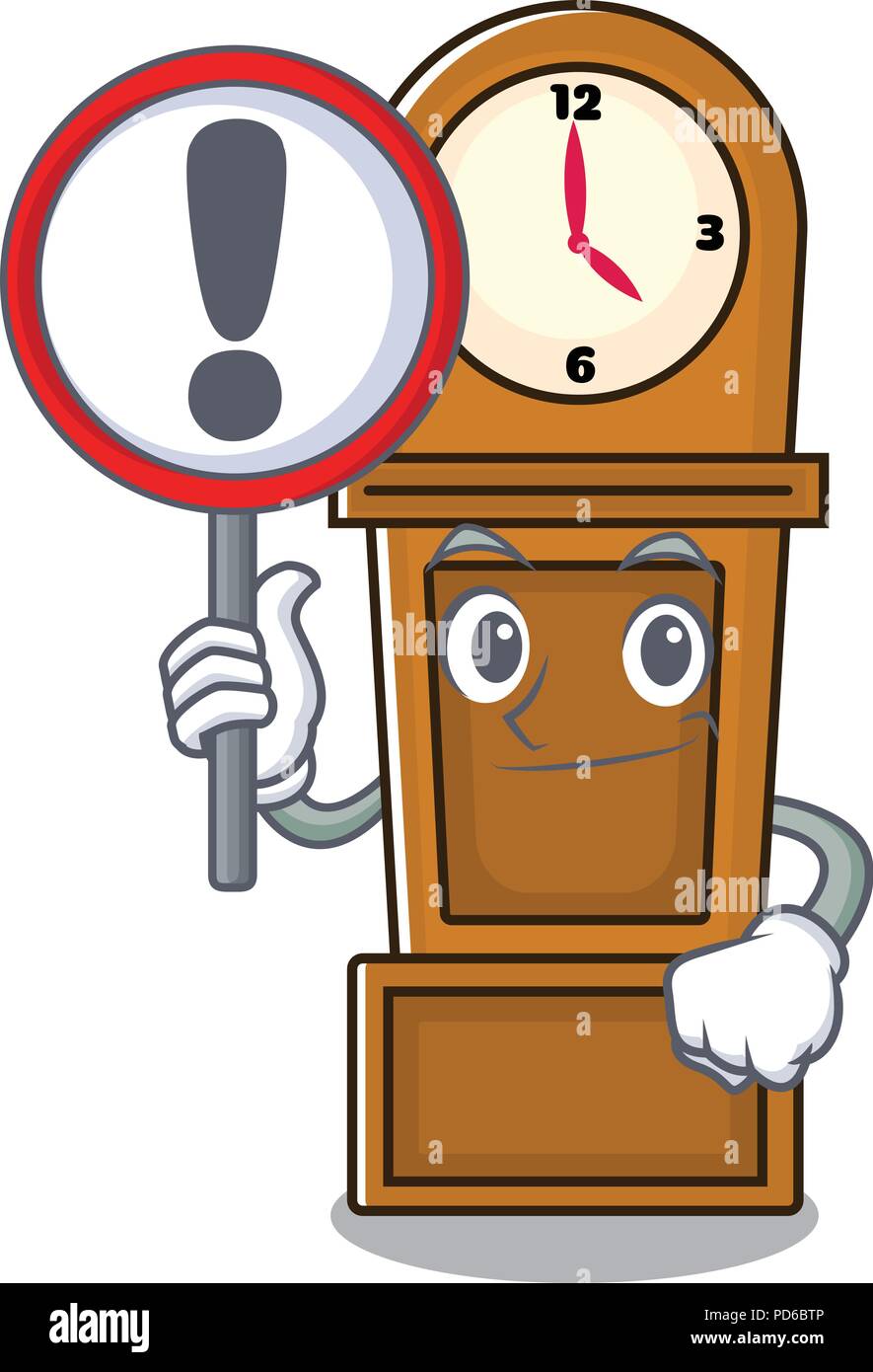 With sign grandfather clock character cartoon Stock Vector Image & Art ...