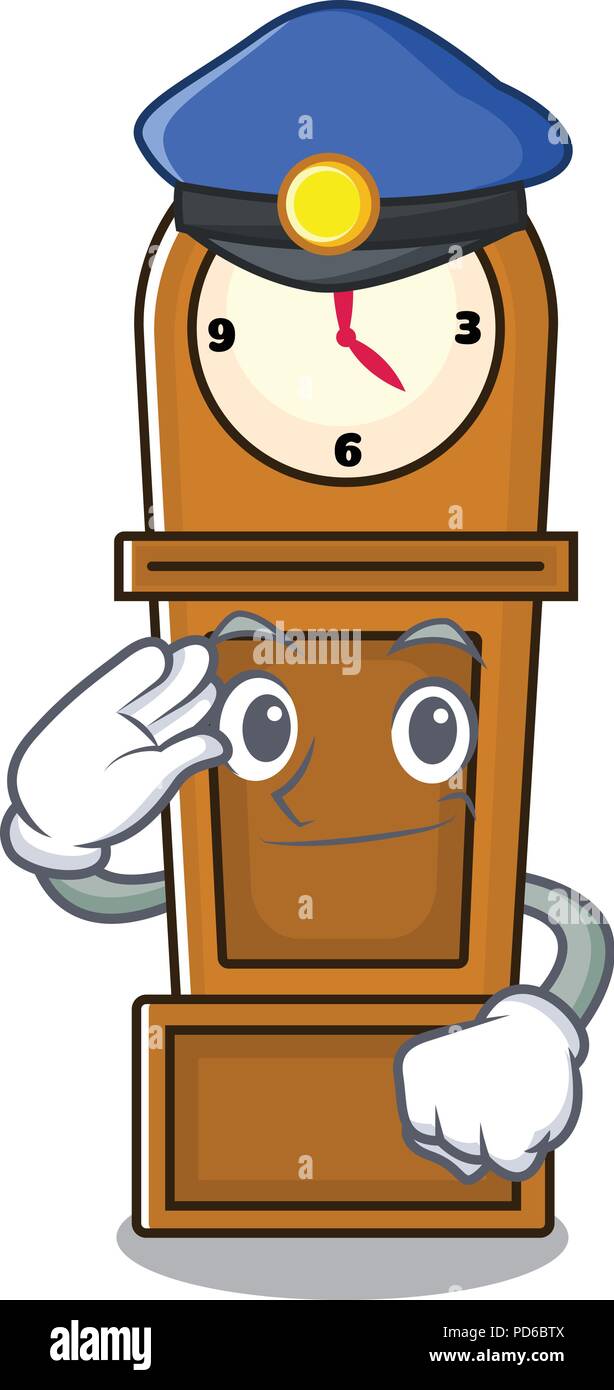 Police grandfather clock character cartoon Stock Vector Image & Art - Alamy