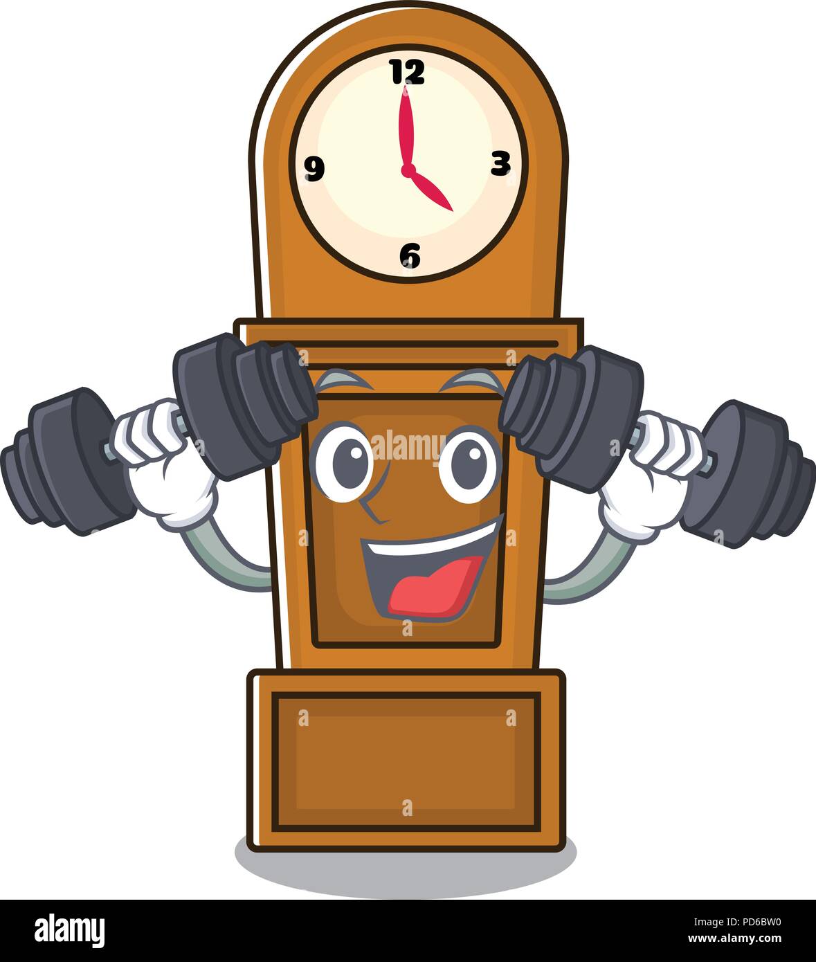 Fitness grandfather clock character cartoon Stock Vector Image & Art ...